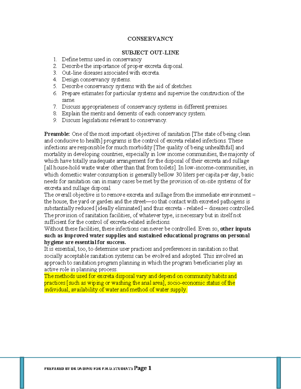 Conservancy Systems: Importance, Design, and Health Impacts for P.H.O ...