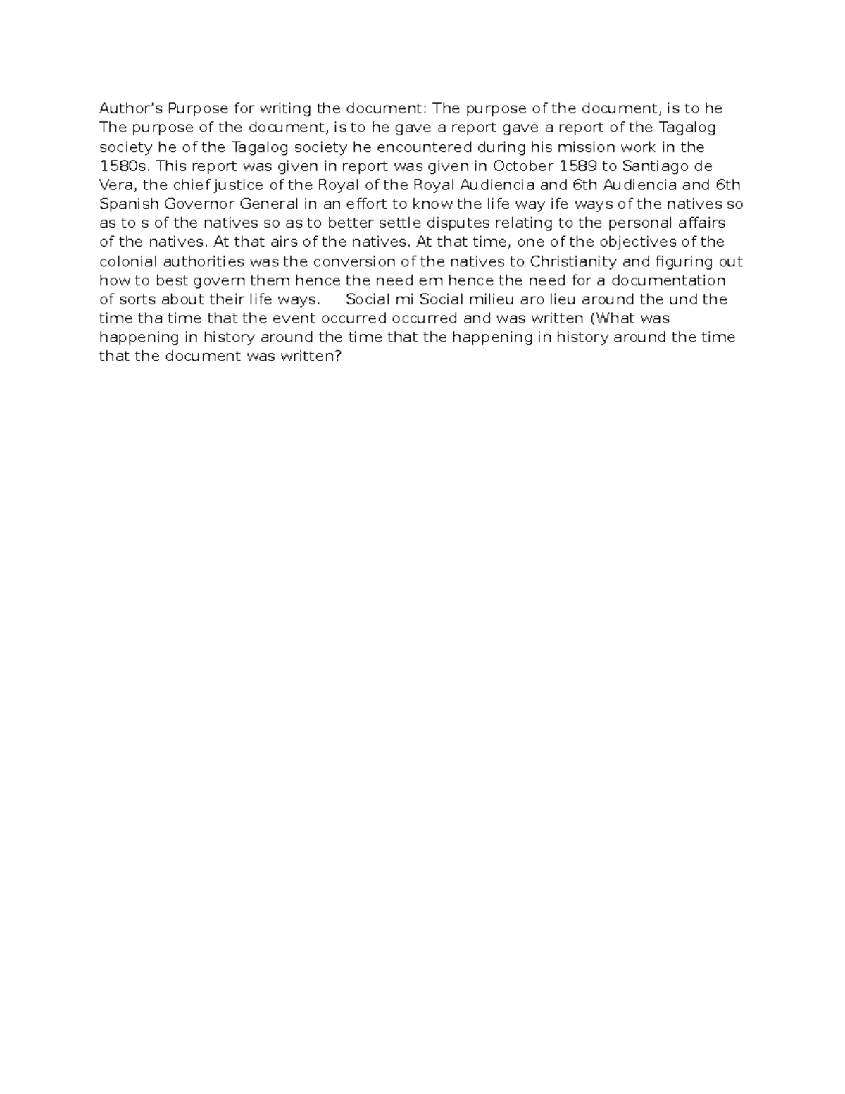 Tagalog Society in the 1580s: Historical Context and Report Analysis ...