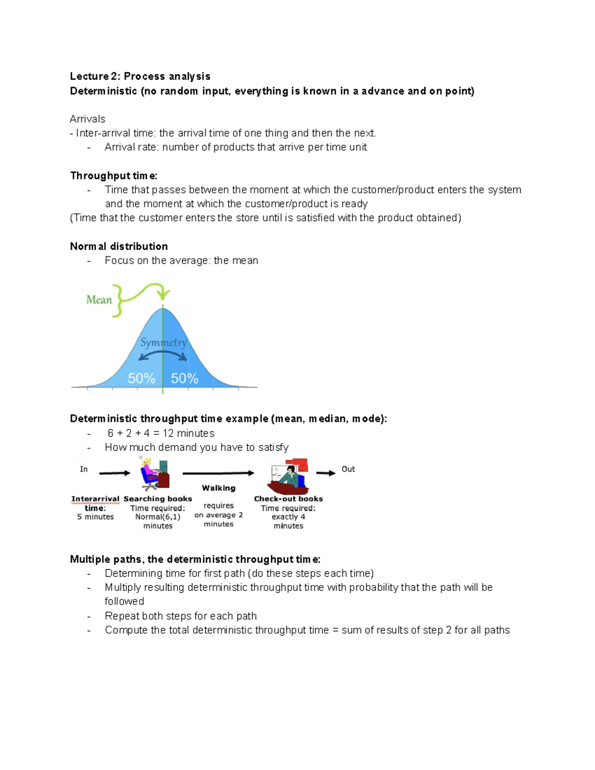 Lecture 2: Deterministic Process Analysis and Throughput Time - Studeersnel