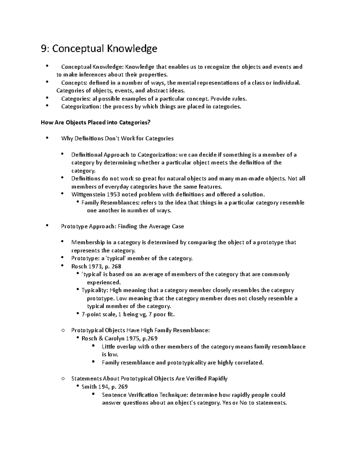 CH9 - Conceptual Knowledge Notes for Spring/Summer Course - Studocu