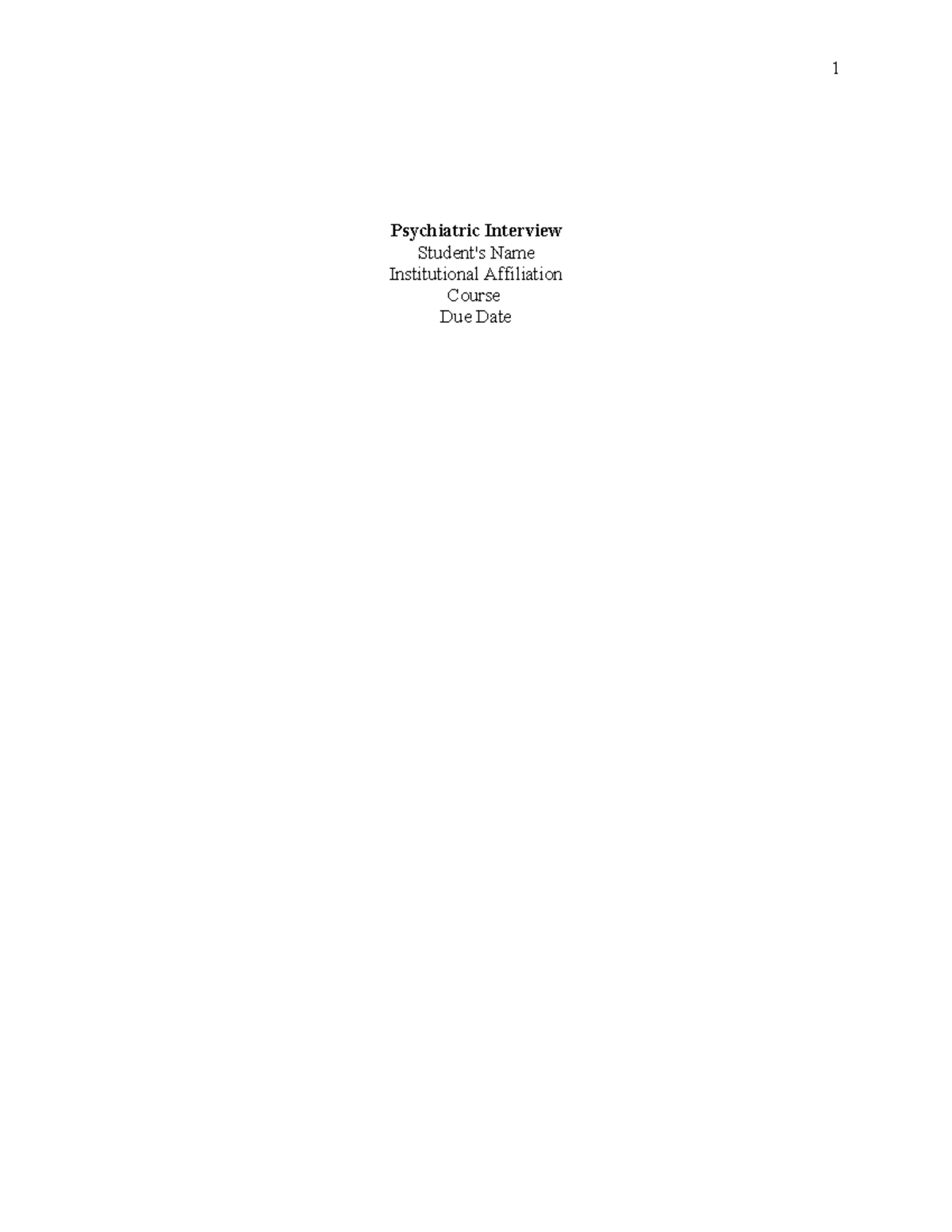 Psychiatric Interview Components and AIMS Rating Scale Analysis - Studocu