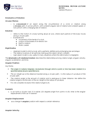 Problem Set in Kinematics - PROBLEM SET – GENERAL PHYSICS 1 Instruction: Answer the following ...