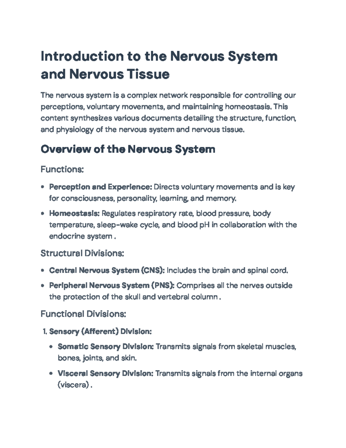 Nervous System Overview: Structure, Function & Physiology Insights ...
