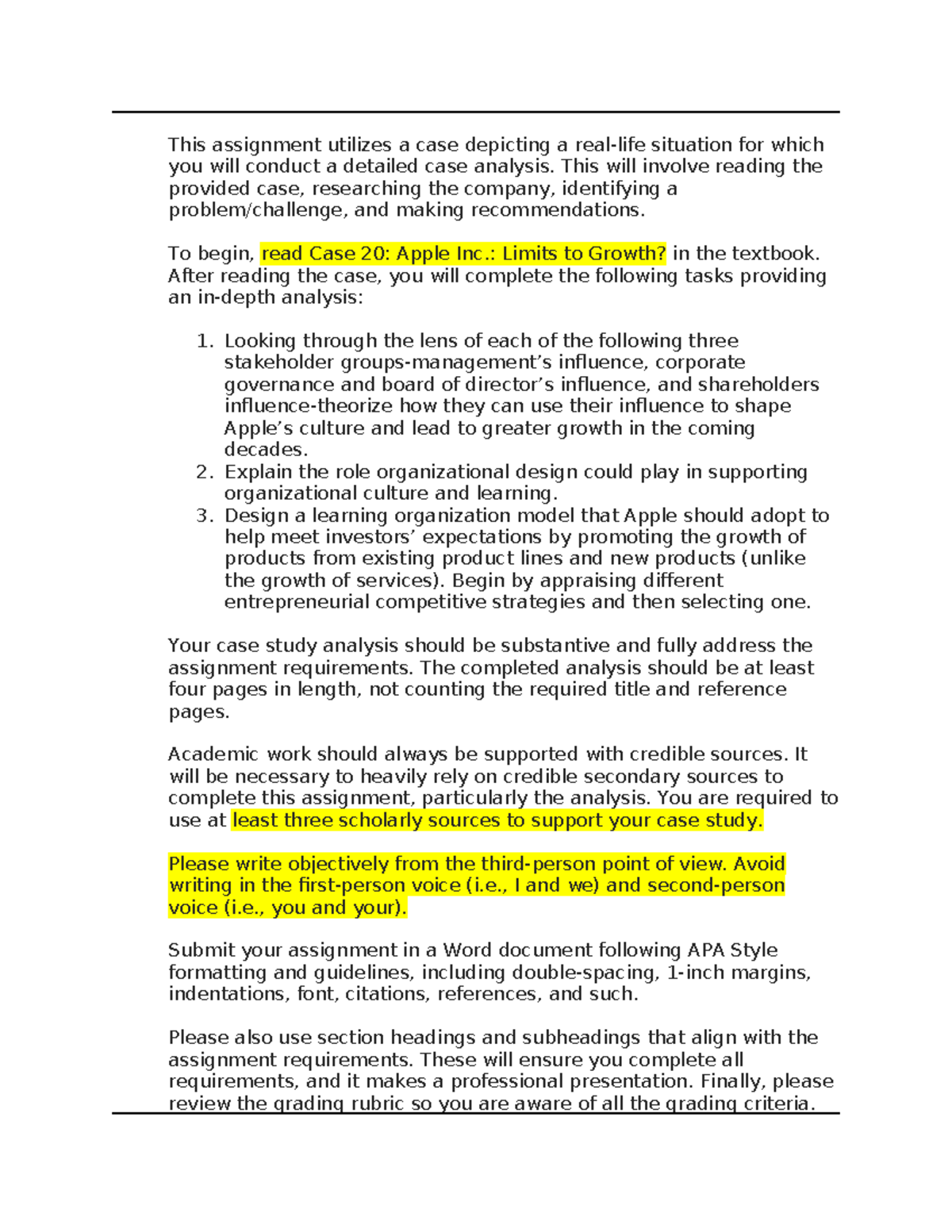 Strategic Management Case Study: Apple Inc. (MGMT 401) Assignment ...