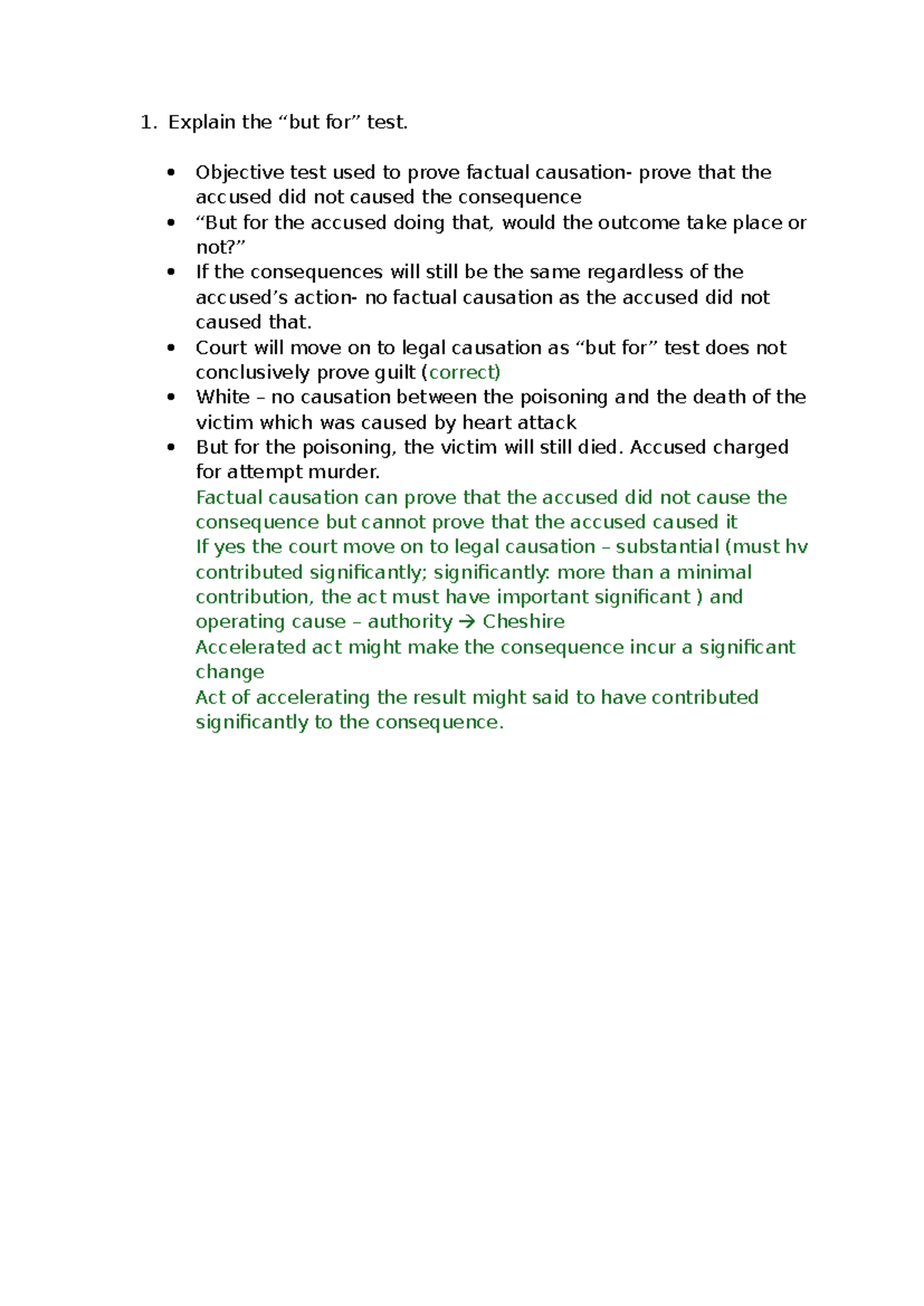 Tutorial 2: Understanding Causation and the "But For" Test - Studocu