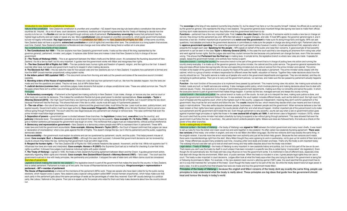 Public Law Exam Notes (LAWS101) - Key Concepts and Principles - Studocu