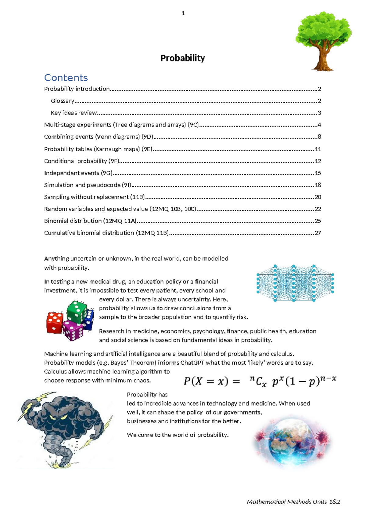 Probability Booklet: Key Concepts and Techniques (Math 9C, 9D, 9E, 9F ...