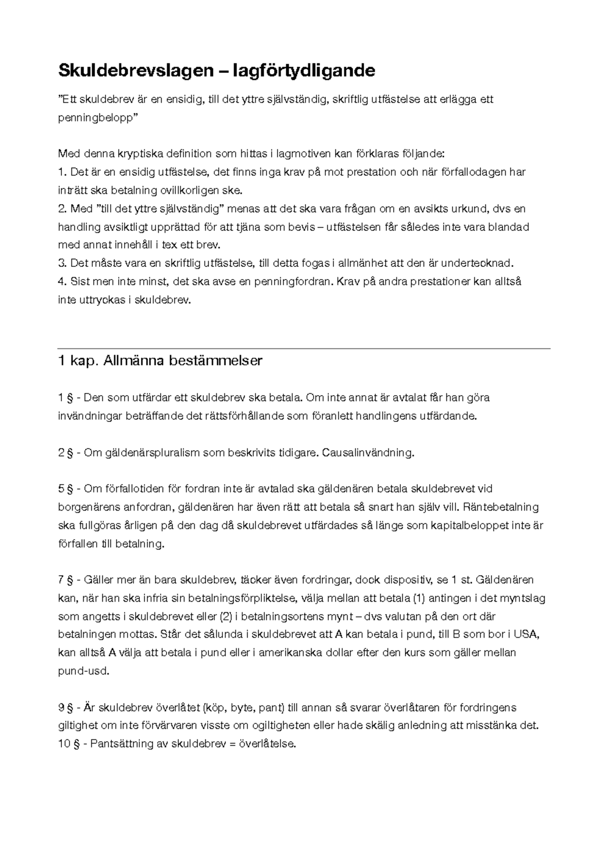 Skuldebrevslagen-lagförtydligande - Skuldebrevslagen – lagförtydligande ...