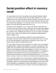[Solved] The position effect refers to the tendency to recall the items ...