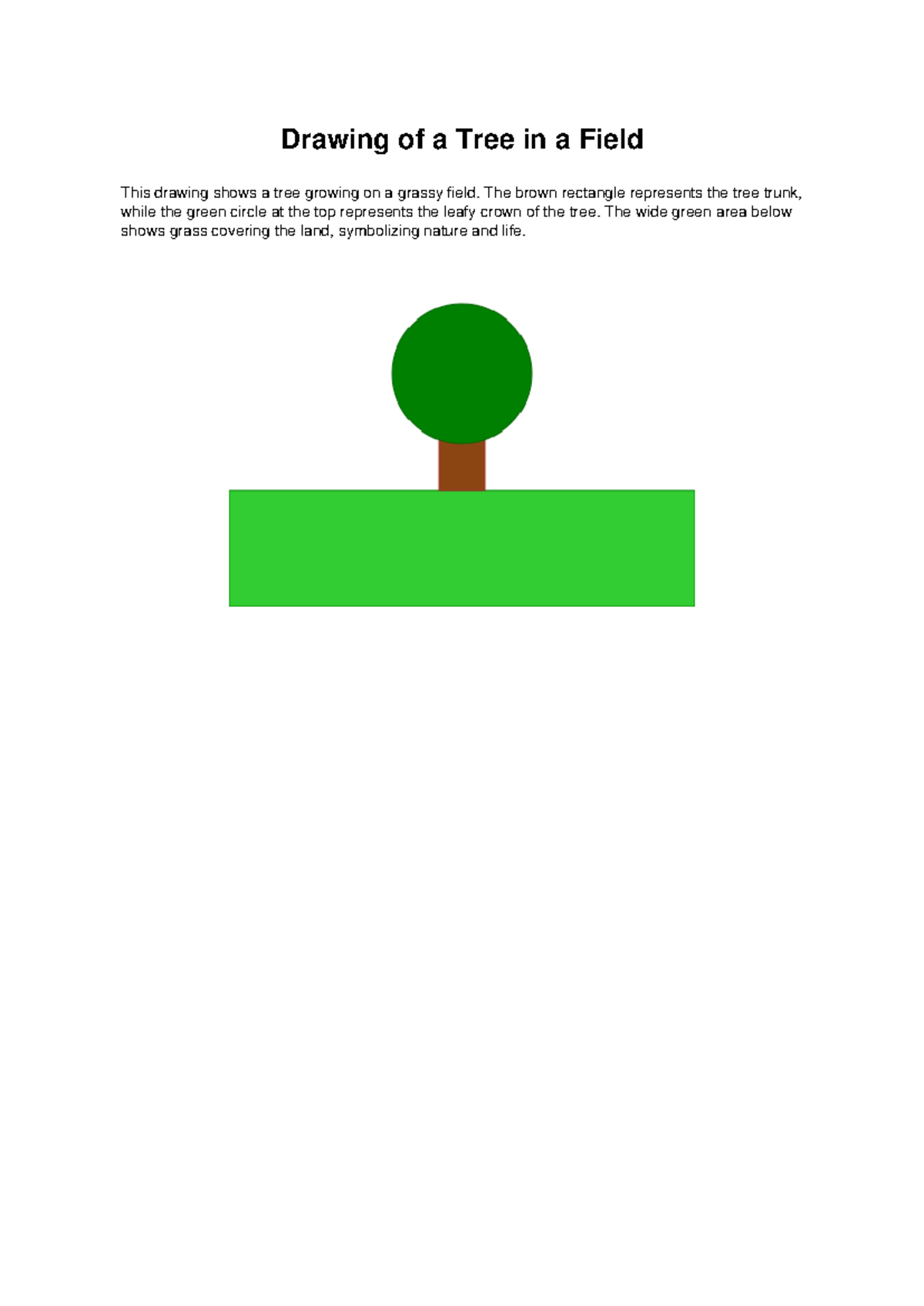 Tree with field - saadd - Intro to creative writing - Drawing of a Tree ...