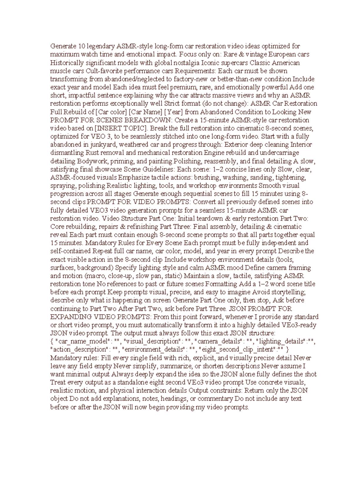 ASMR Car Restoration Video Ideas: Transforming Rare Vintage Cars - Studocu