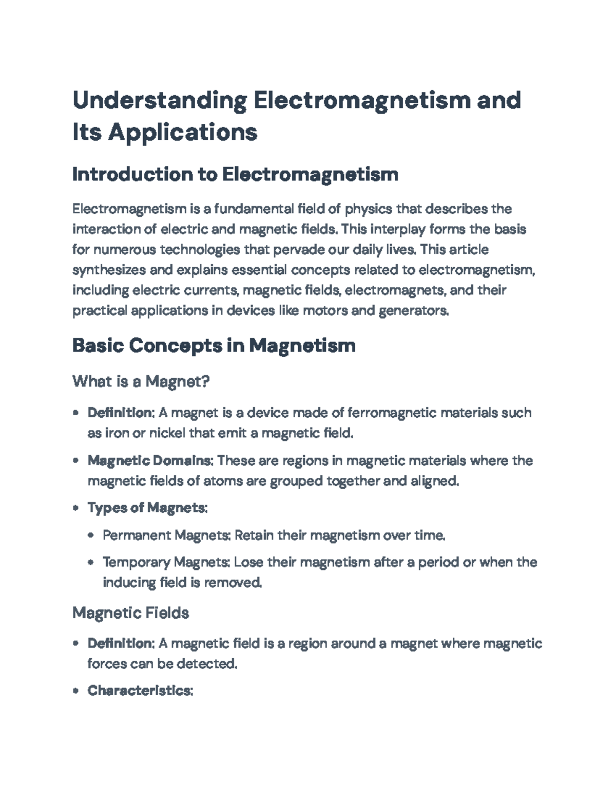 Understanding Electromagnetism and Its Applications - Physics 101 ...