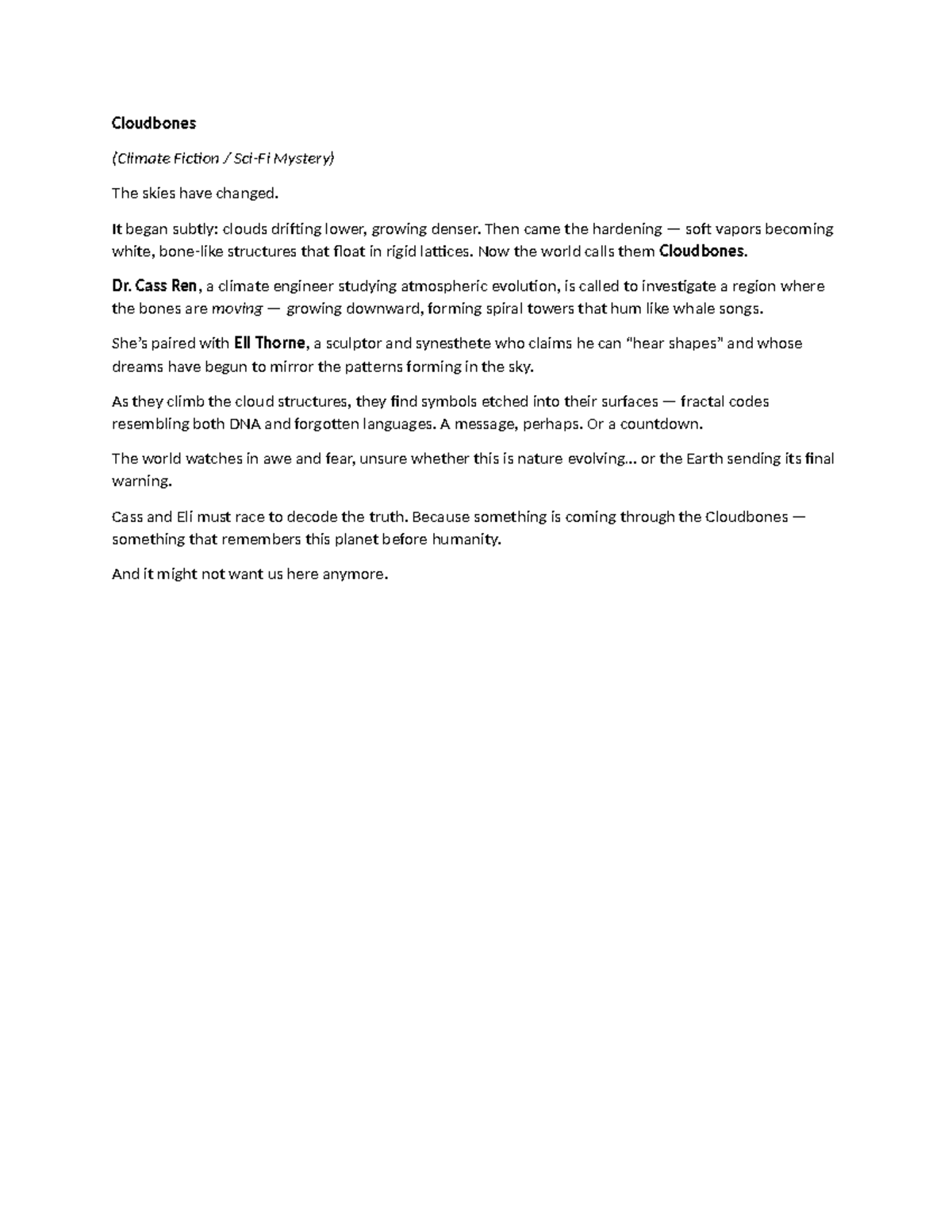 Cloudbones (Climate Fiction Mystery) - Essay Analysis of the Story ...