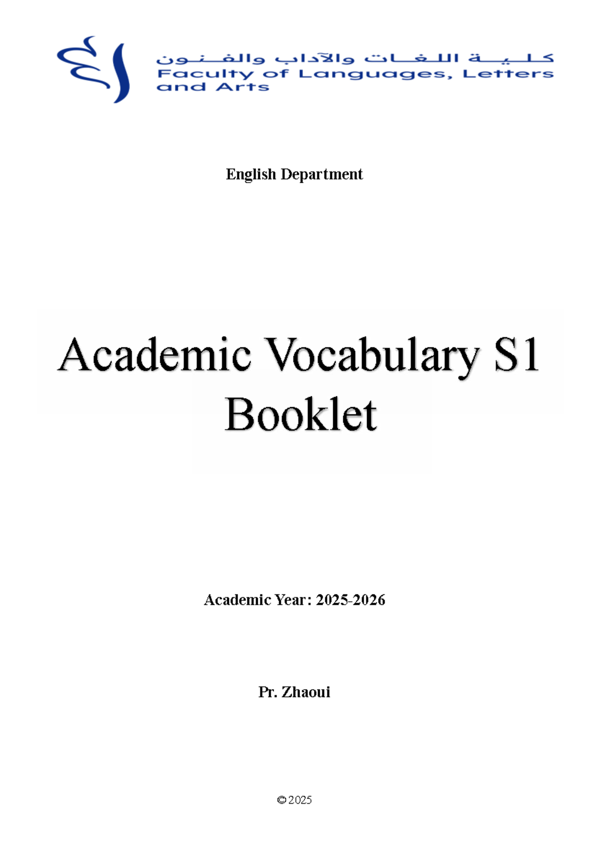 Academic Vocabulary S1 Booklet: Enhancing English Proficiency - Studocu