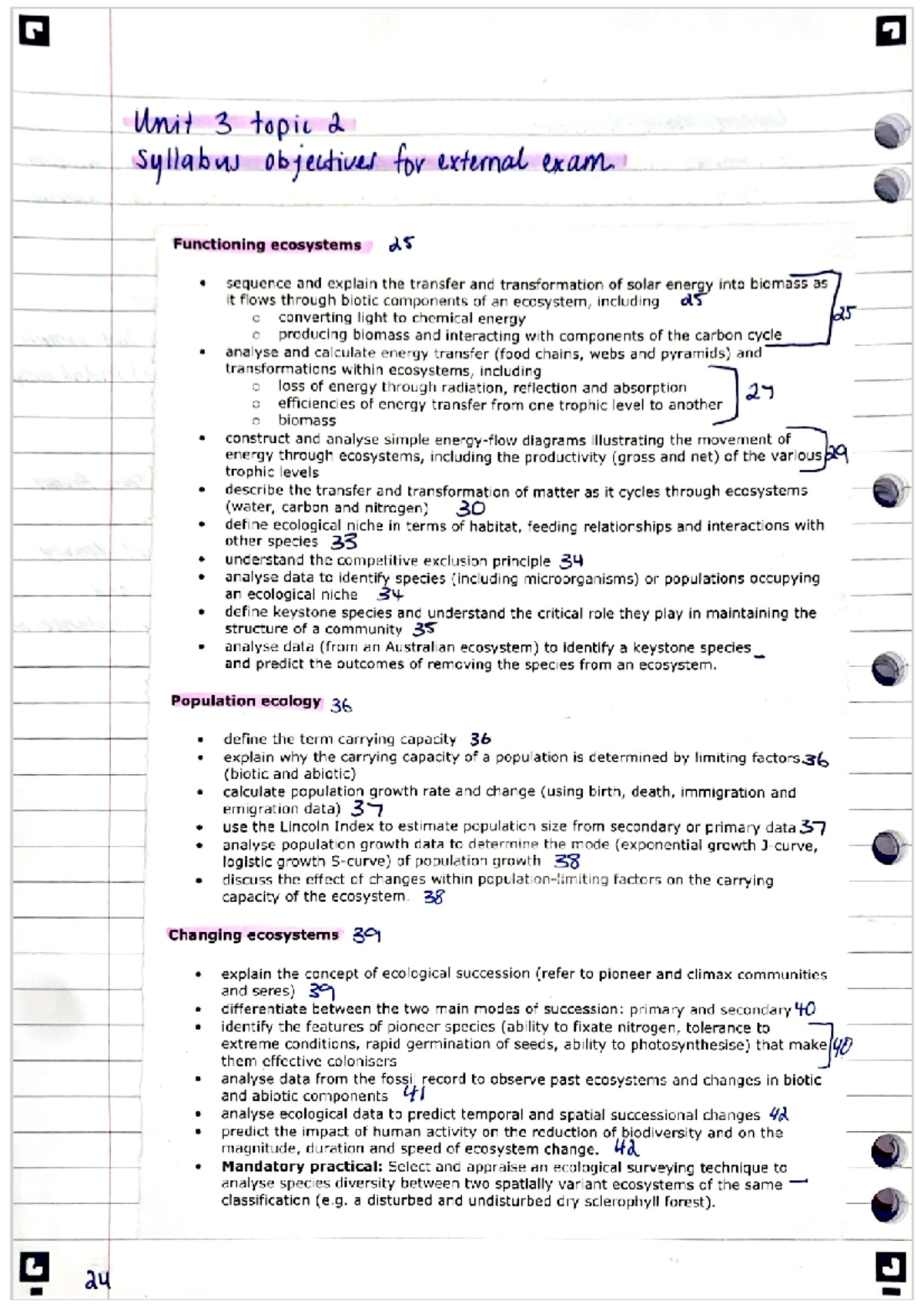 QCE BIOLOGY Unit 3 Topic 2: Ecosystems, Energy Transfer, and Population ...