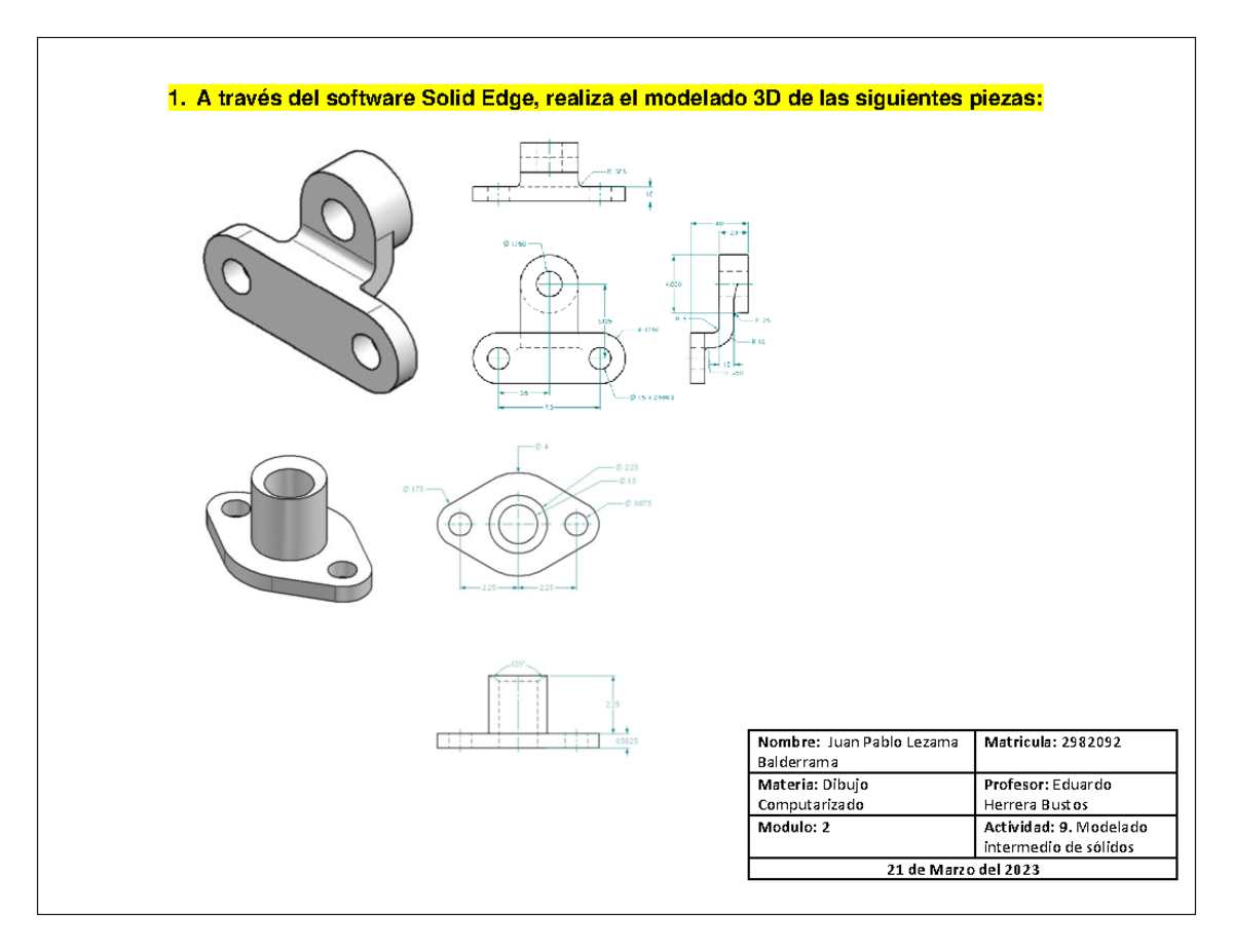 Actividad 9 - ...................... - 1. A través del software Solid ...