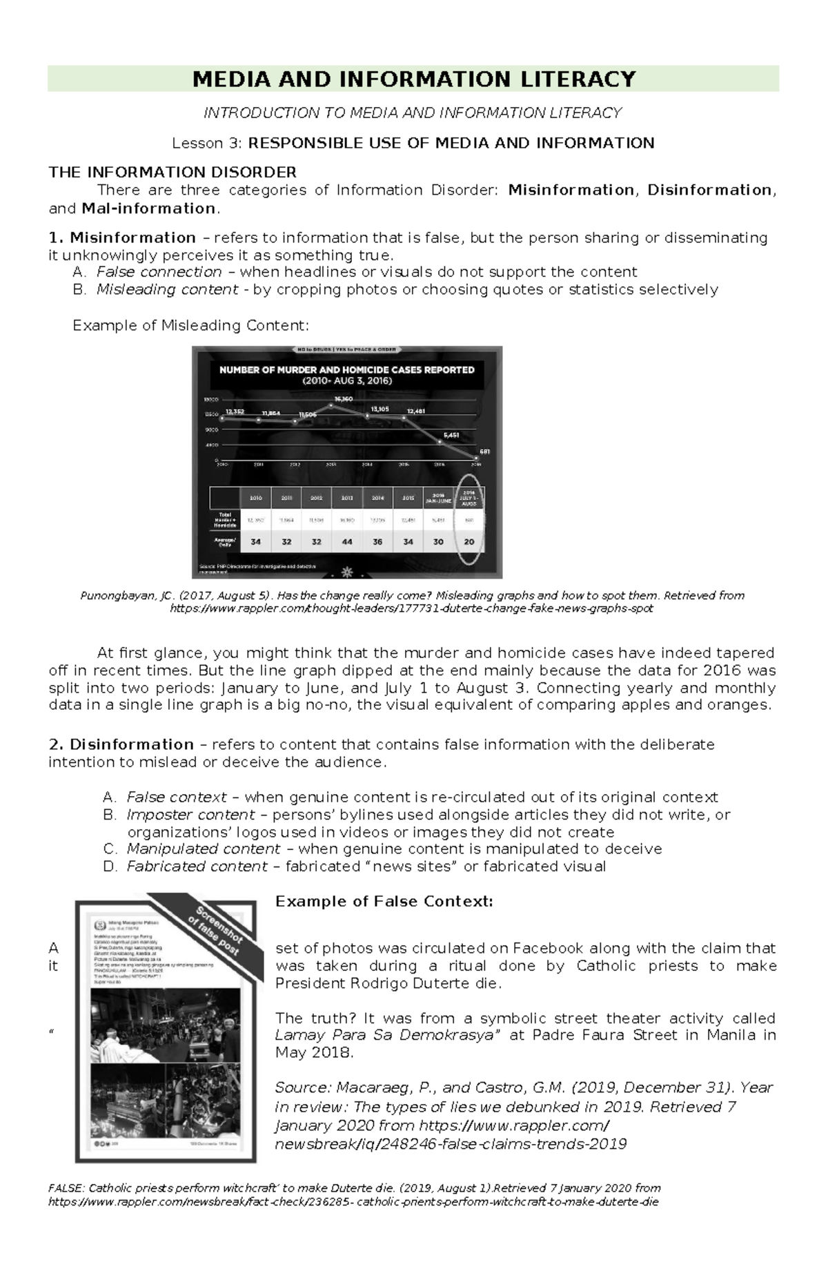Lesson 3: Responsible Media & Information Use in MIL - Studocu
