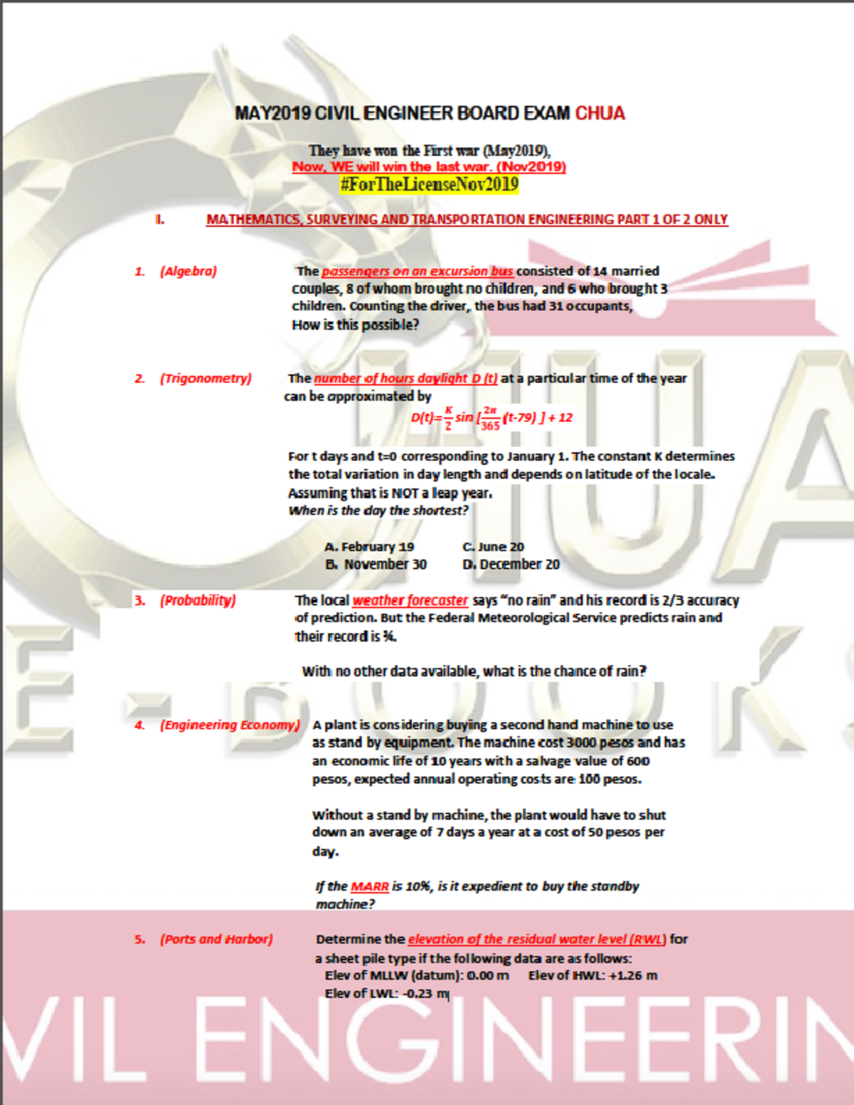 8. MAY 2019 MATH Design Tease - MAY2019 CIVIL ENGINEER BOARD EXAM CHUA ...