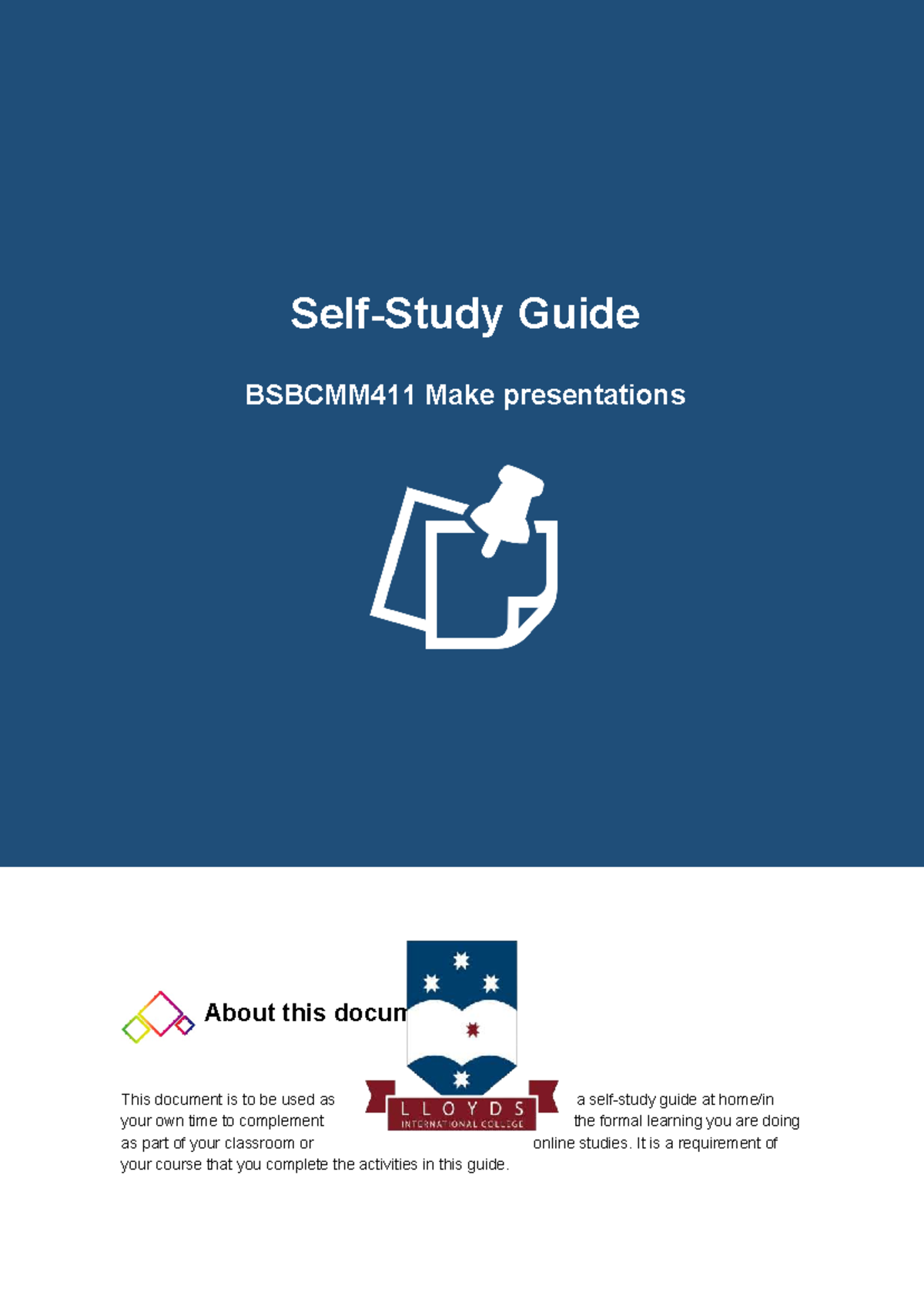 BSBCMM411 Self-Study Guide for Effective Presentations - Studocu