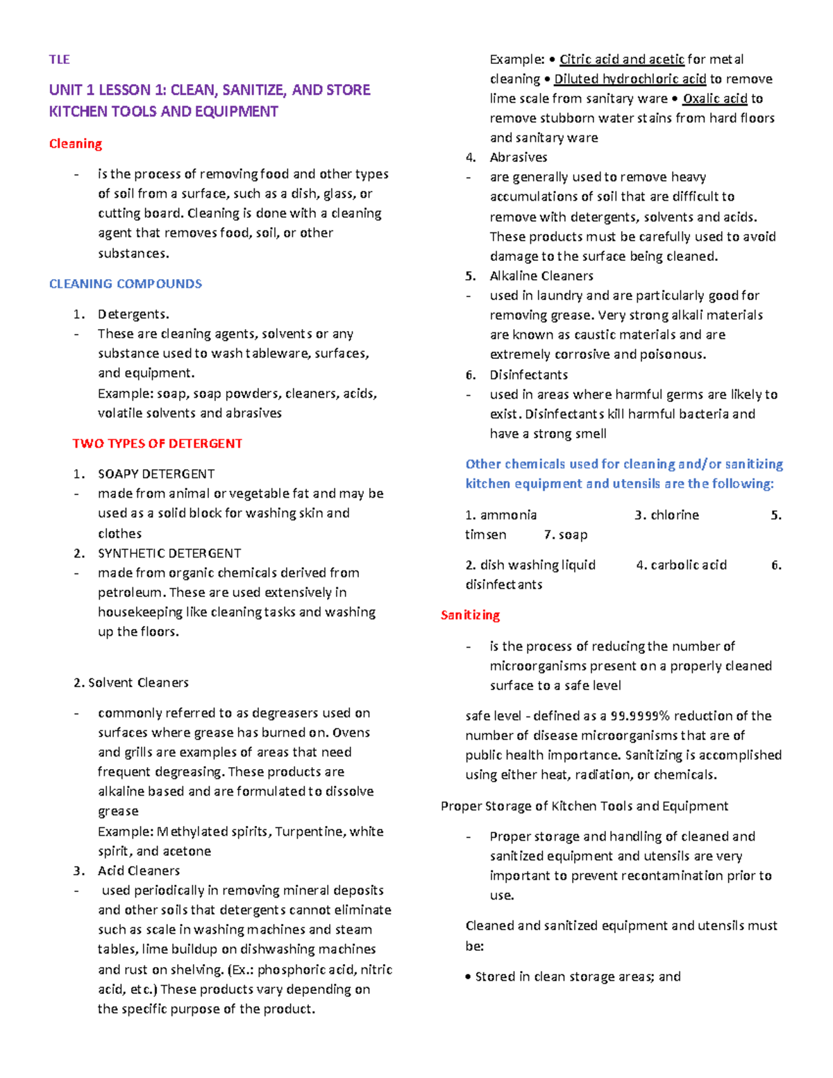 Copy of TLE - This is a class notes that implies the specific topic to ...