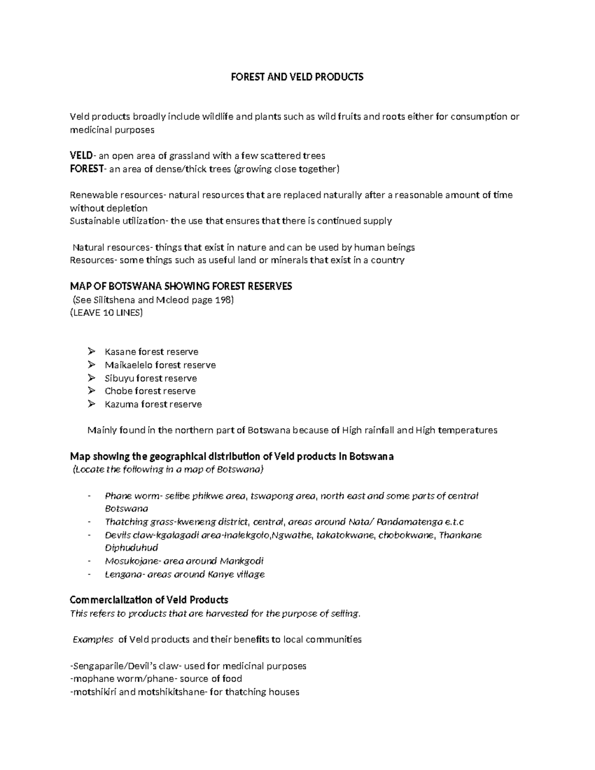 Resources- Section B: Understanding Veld Products and Energy Management ...