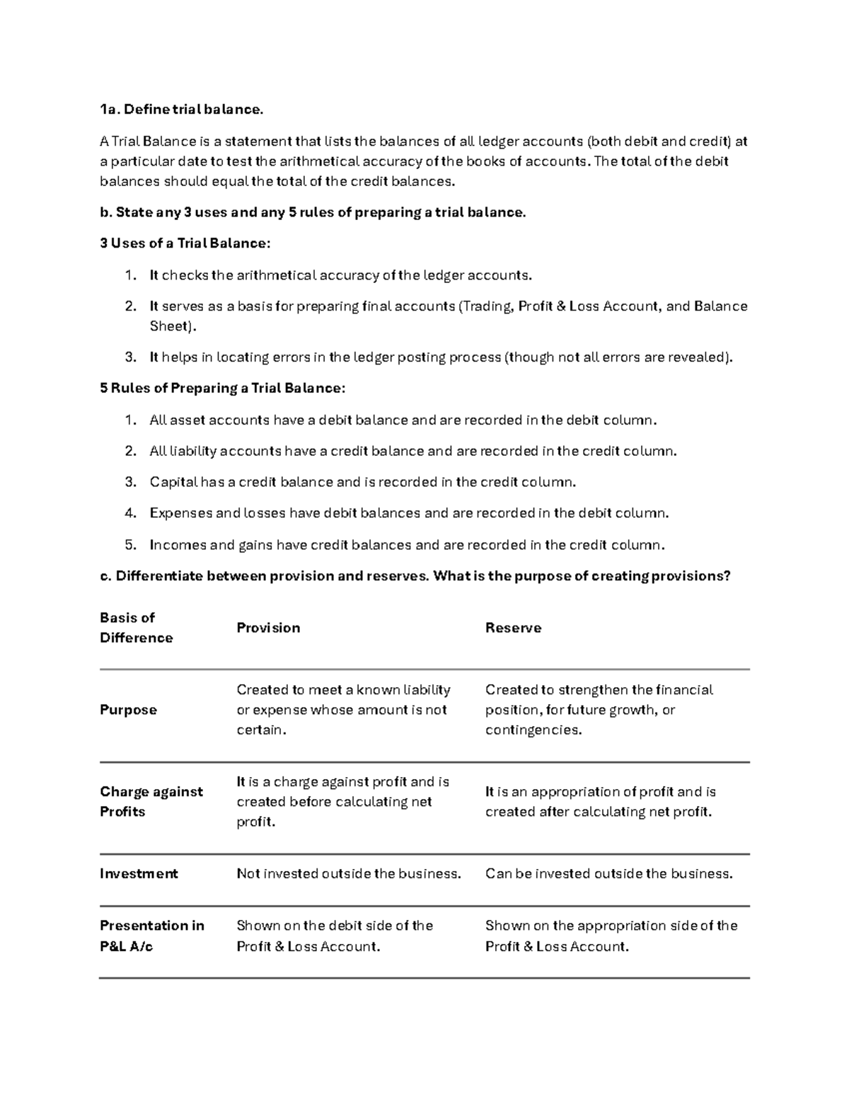ACCT 102: Trial Balance, Provisions, and Depreciation Explained - Studocu