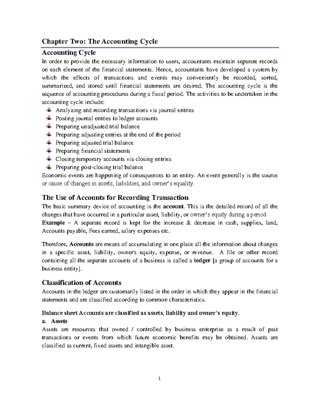 Accounting 101: Chapter 2 - The Accounting Cycle Explained - Studocu