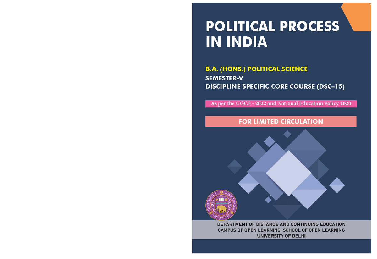 Political Process IN India ENG 5TH SEM - POLITICAL PROCESS IN INDIA B ...