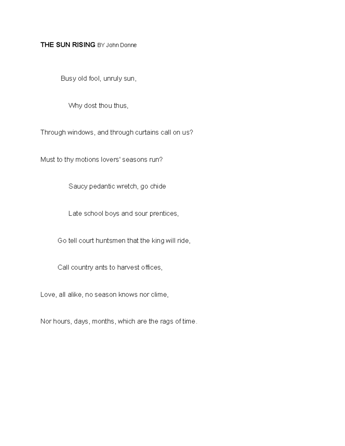 Matric Poetry Study Notes: Key Poems and Analysis - Studocu