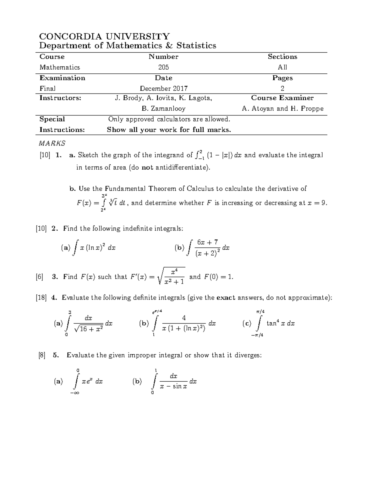 Math 205 Final Exam Review - Fall 2017 - Studocu