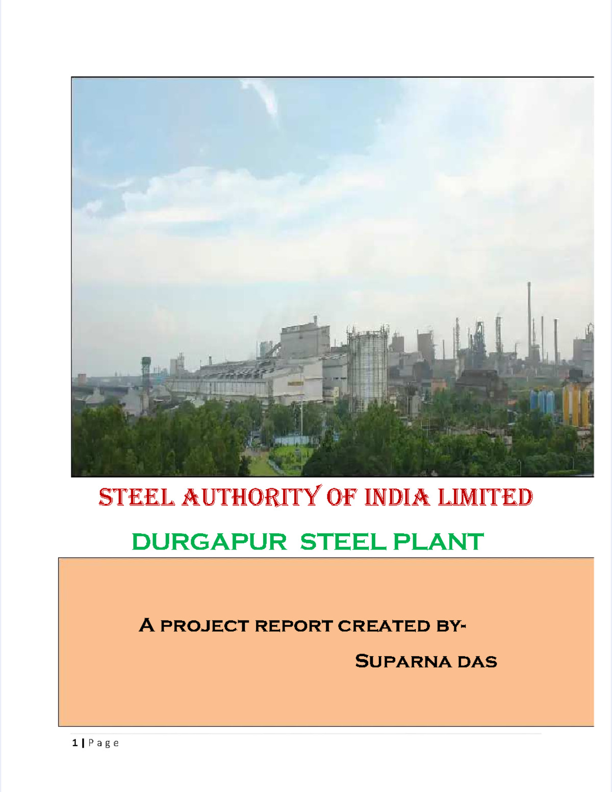 INDUSTRIAL TRAINING PROJECT REPORT AT DSP - EIE 08 - Studocu
