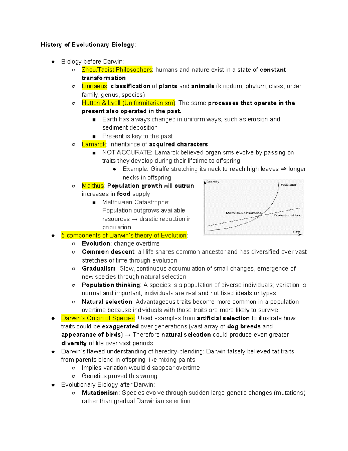 Evolutionary Biology 101: Key Concepts & Theories for Exam 1 - Studocu