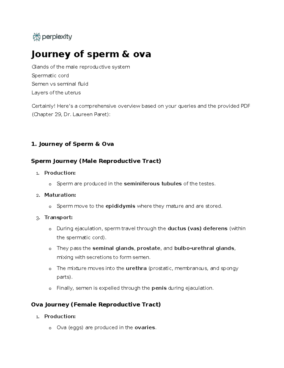 Understanding Male & Female Reproductive Systems: Key Concepts (BIO101 ...