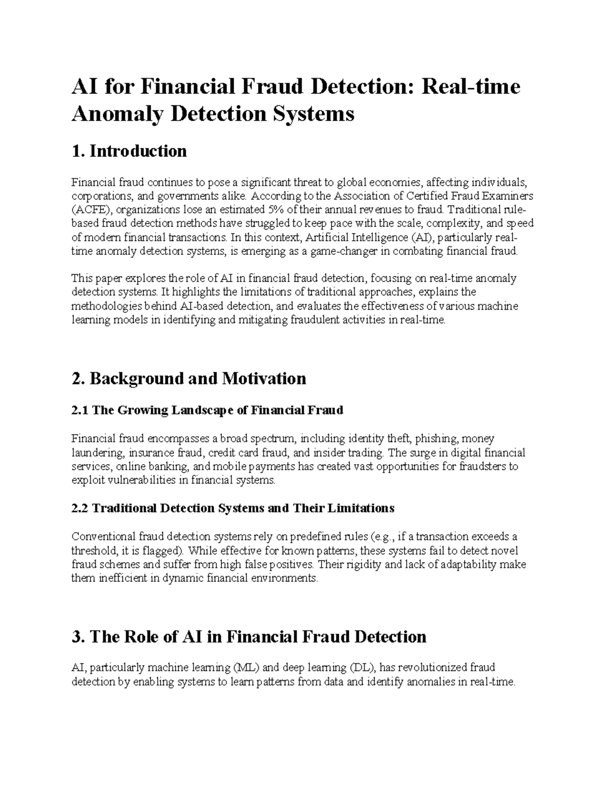 AI for Financial Fraud Detection: Anomaly Detection Systems - Studocu