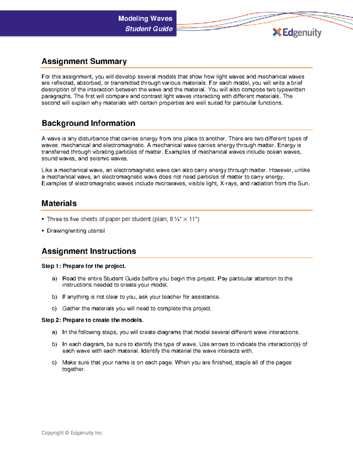 44d3da8af5df1ae23c470c59335 ef15d - Copyright © Edgenuity Inc. Modeling ...