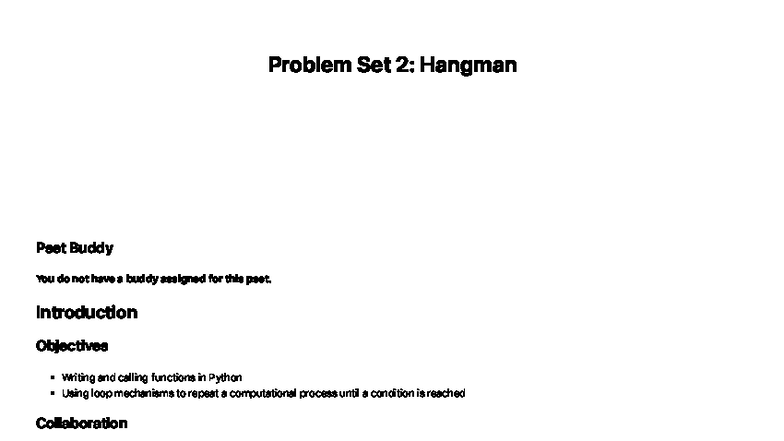 Mit6 100L F22 Pset 2: Hangman Problem Set Guide - Studocu