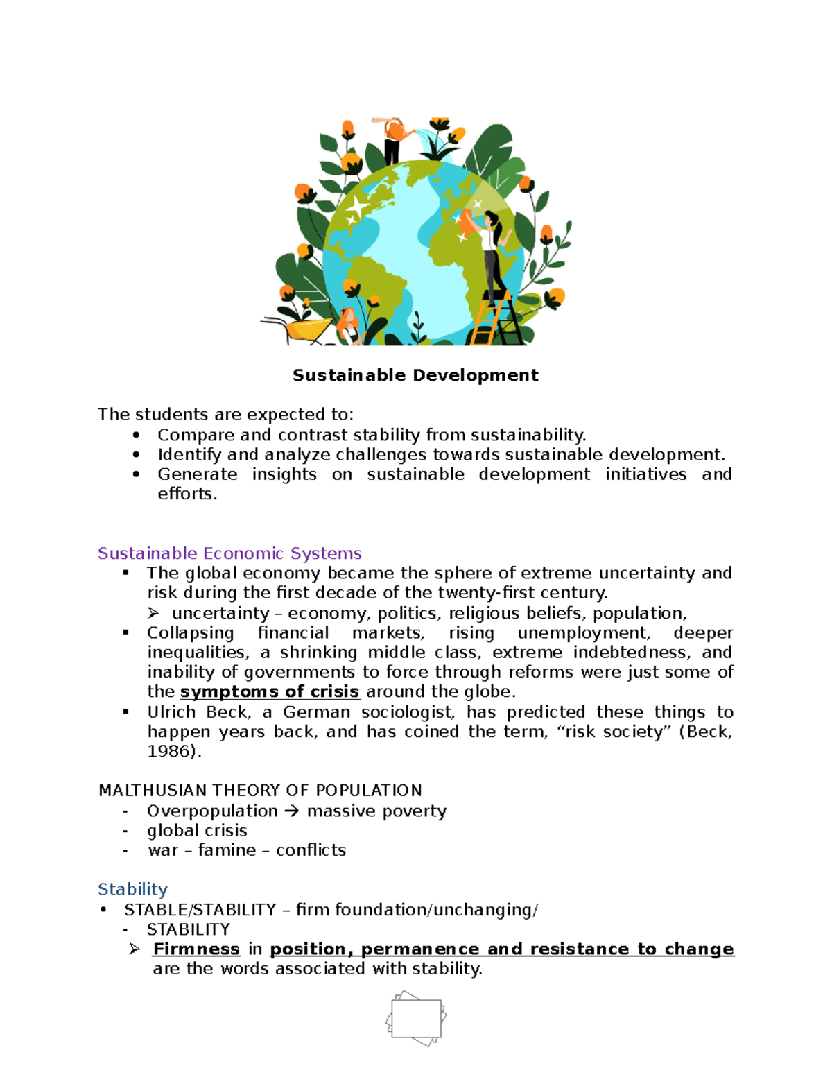 Module 13 - Challenges and Insights in Sustainable Development - Studocu