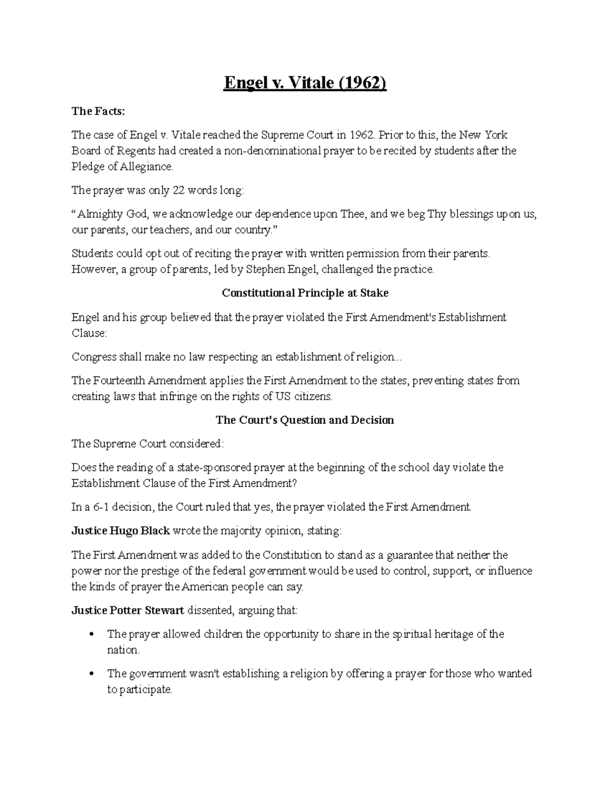 AP Gov Cases: Landmark Supreme Court Decisions and Their Impact - Studocu