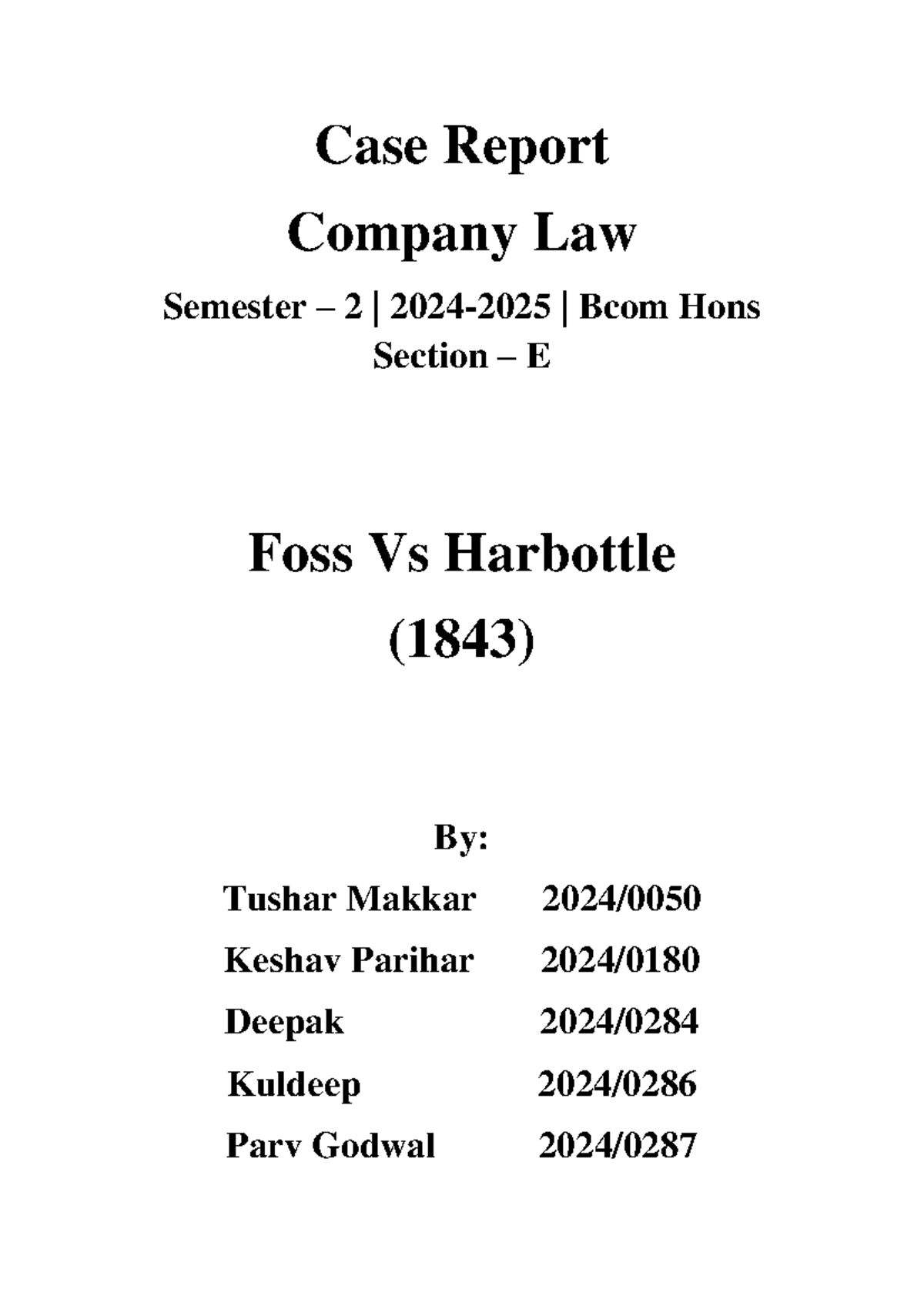 Foss Vs Harbottle (1843): Landmark Case Study in Company Law - Bcom ...