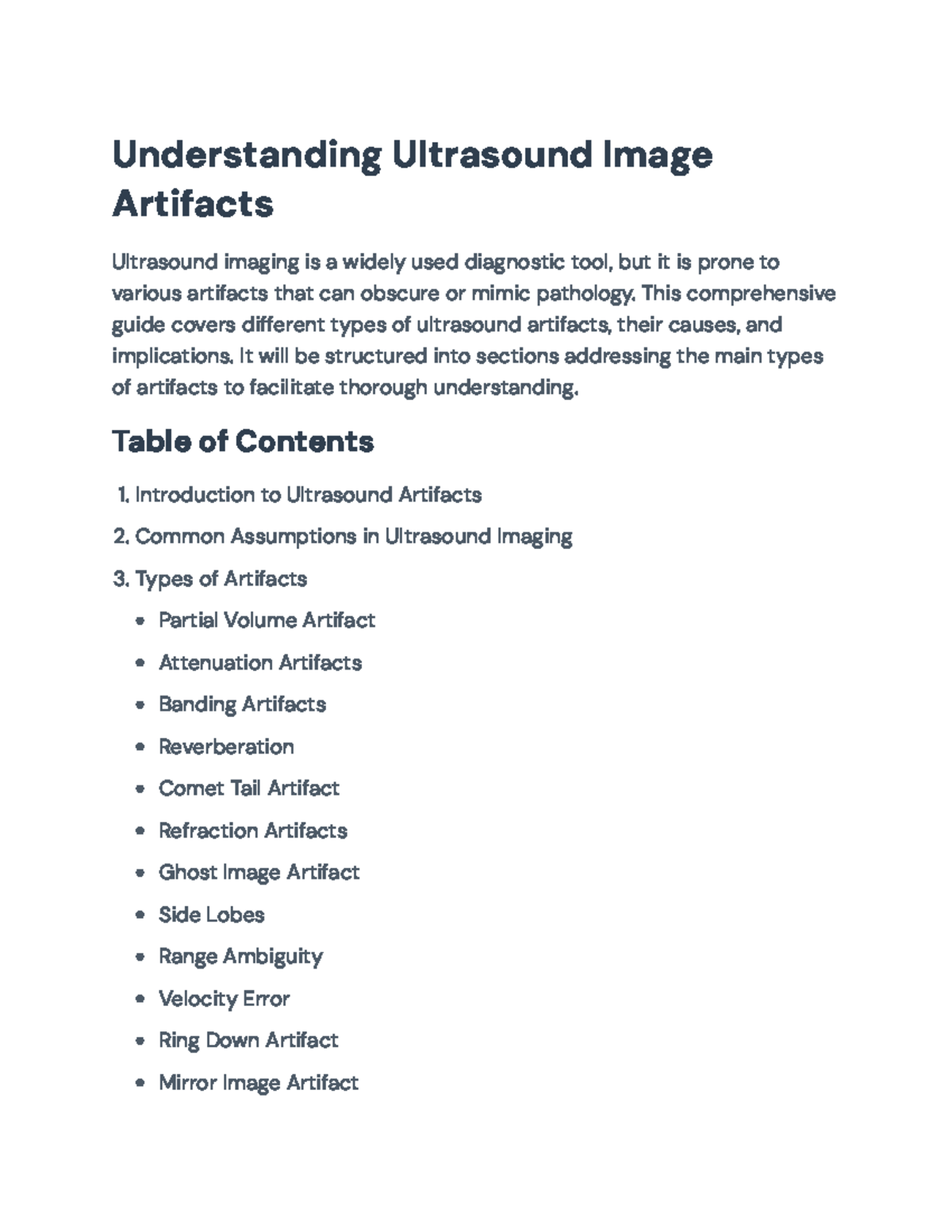 Understanding Ultrasound Artifacts Types Causes And Implications
