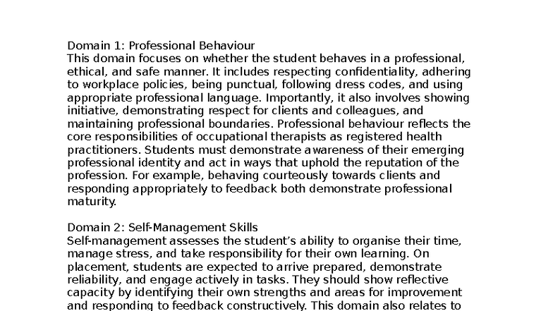 Domains for SPEF-R2: Professional Behaviour, Skills, & Communication ...