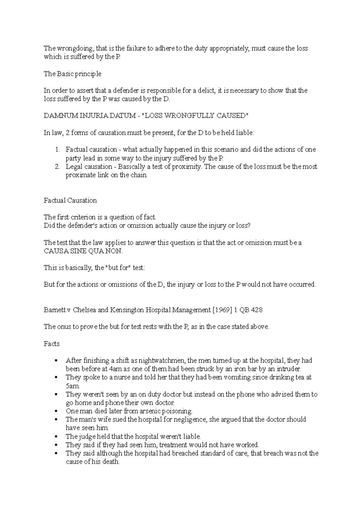 Factual Causation in Law: Key Concepts and Case Studies - Studocu