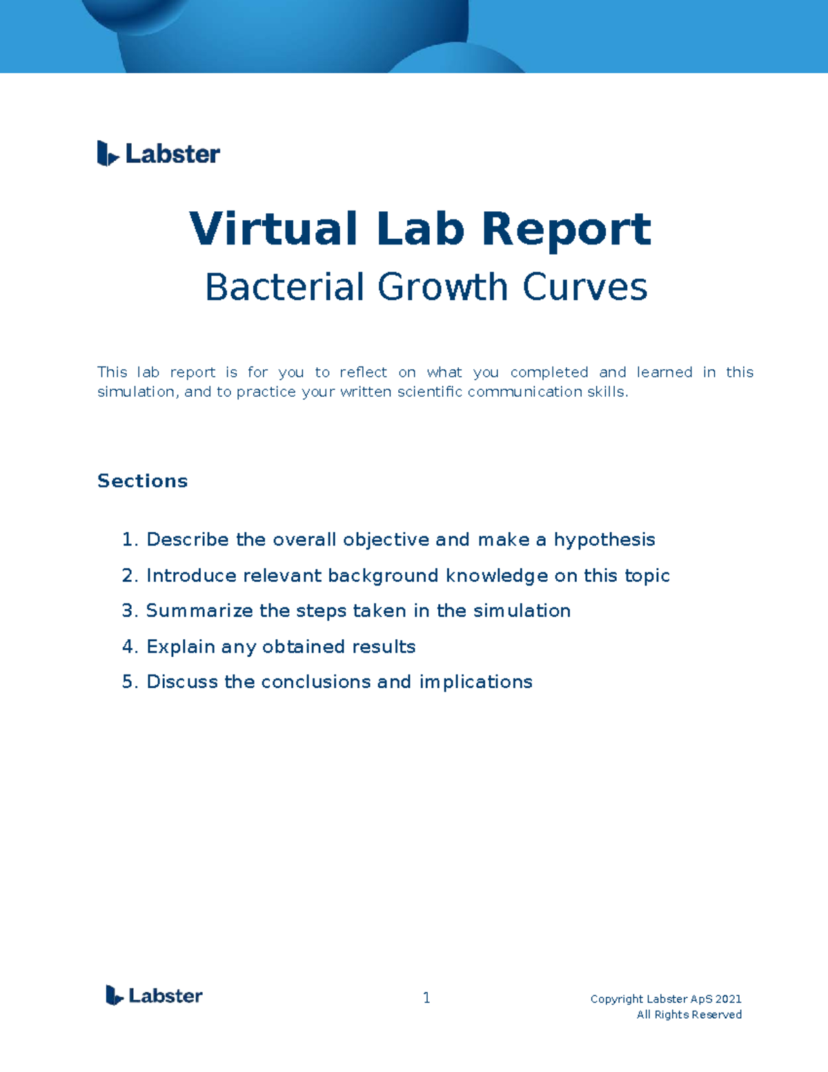 Virtual Lab Report: Bacterial Growth Curves Analysis (BIO101) - Studocu