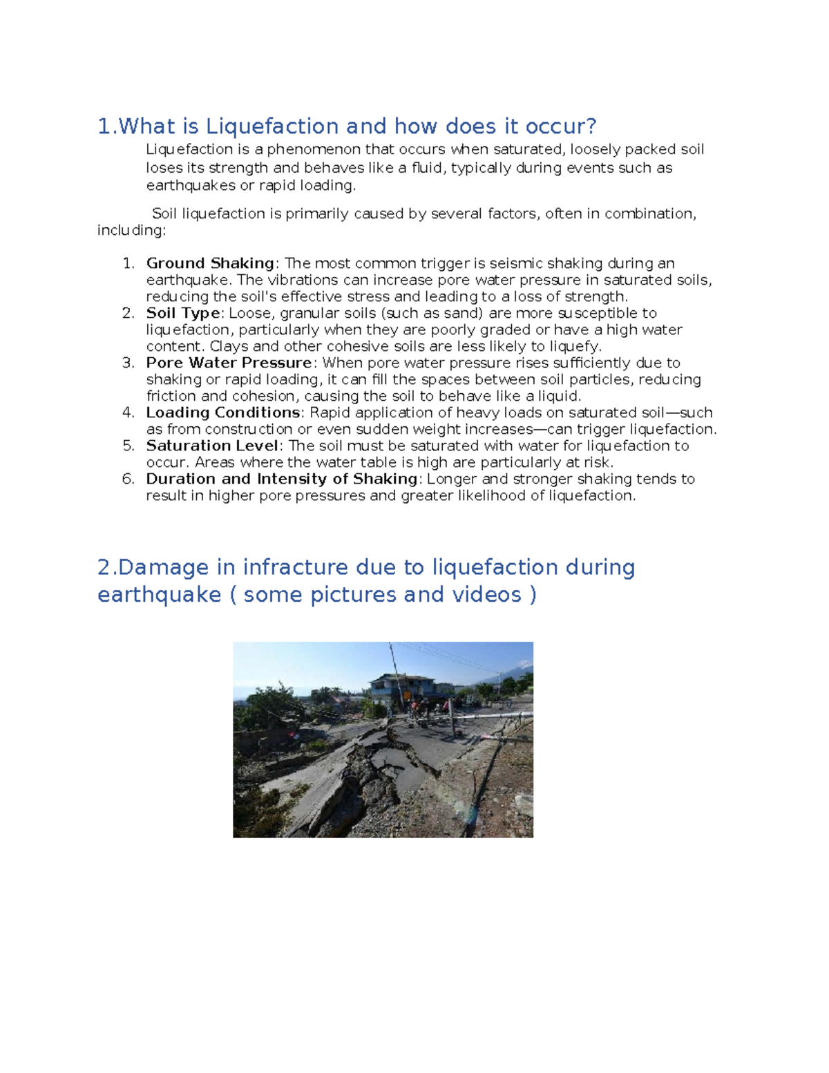 Foundation Assignment 1: Understanding Soil Liquefaction and its ...