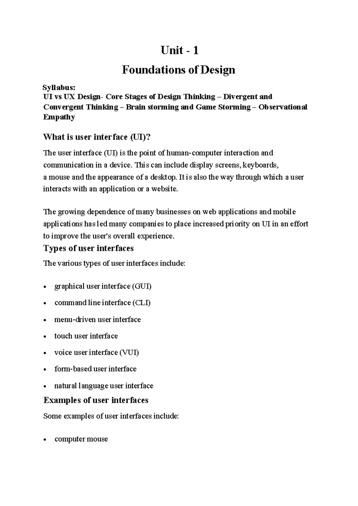 879436494 UI & UX Design Lecture Notes: Foundations & Key Concepts ...