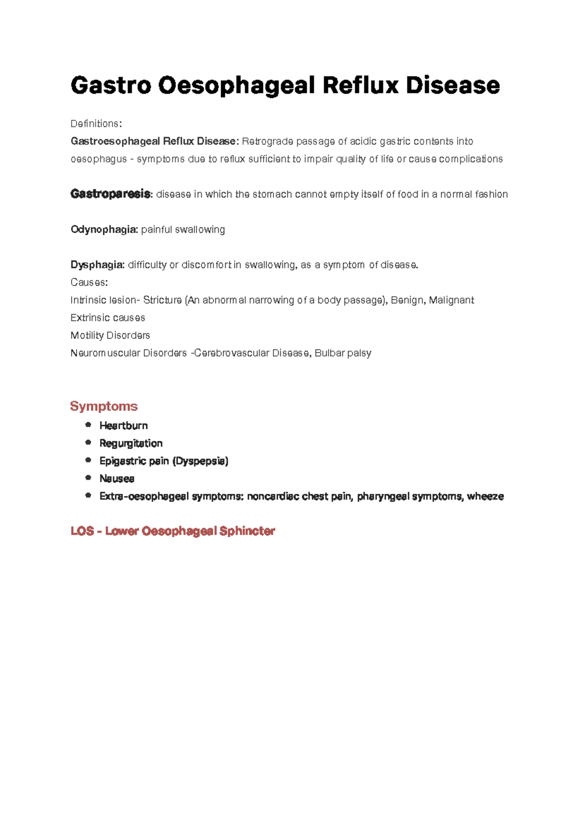 Gastro Oesophageal Reflux Disease - Ga s t ro O e s o p h a g e a l Re ...