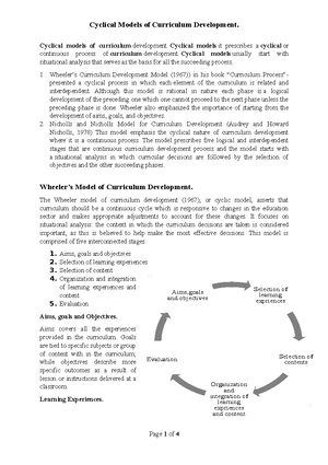 Cyclical Models of Curriculum Development - Cyclical models it ...