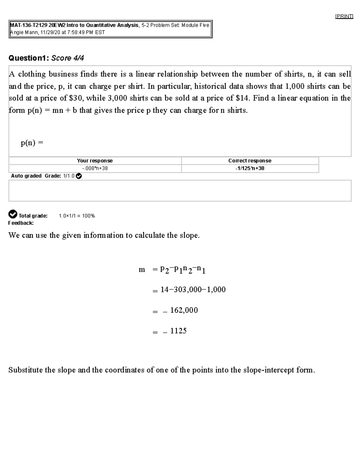 Southern New Hampshire University 5 2 Problem Set Module Five - 20EW2 ...