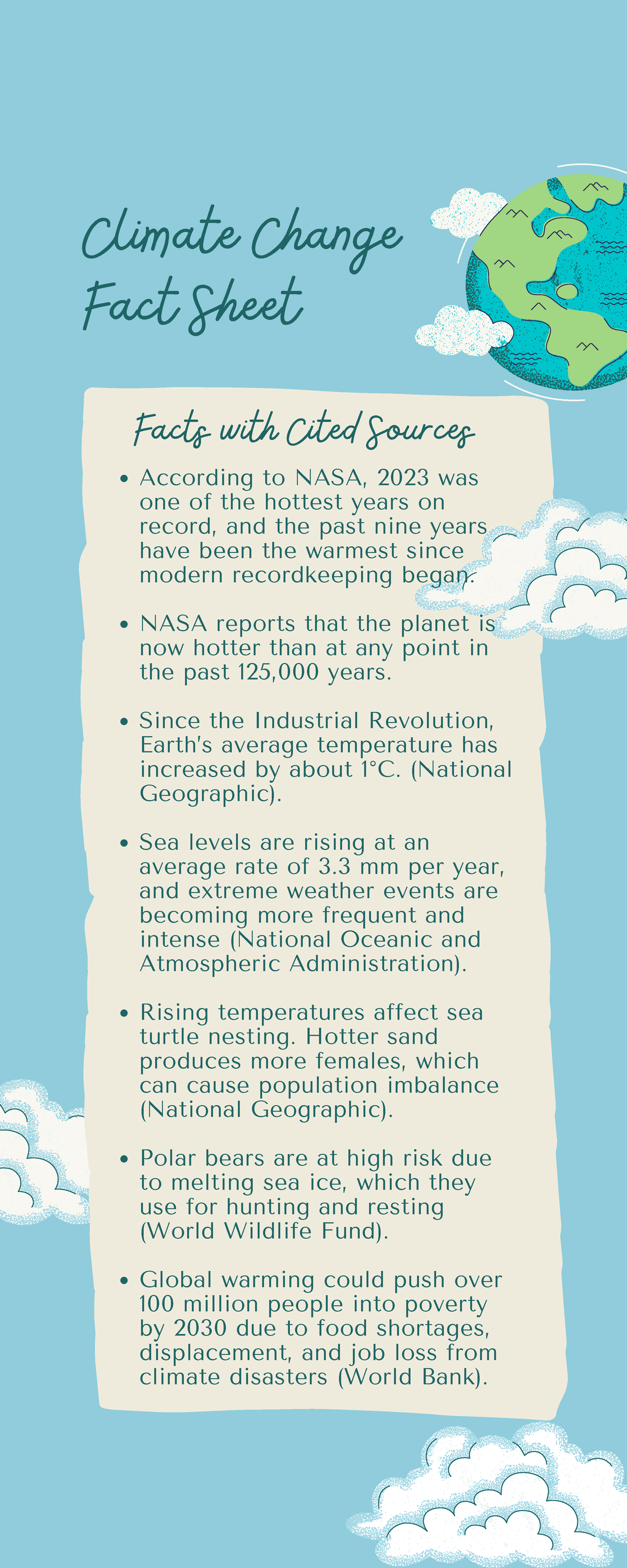 Climate Change Fact Sheet: Key Insights & Sources (2023) - Studocu
