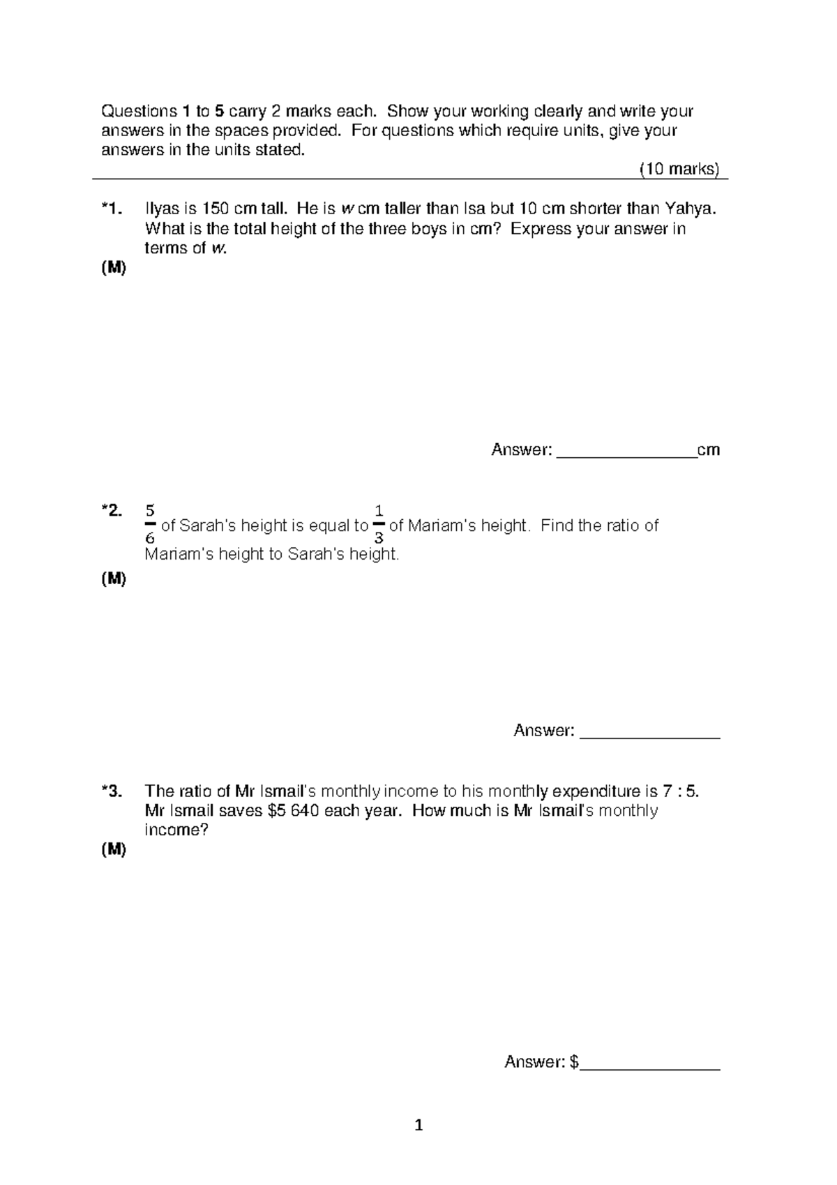 PSLE-Math-S-Paper-II Final Exam Questions and Answers - Studocu